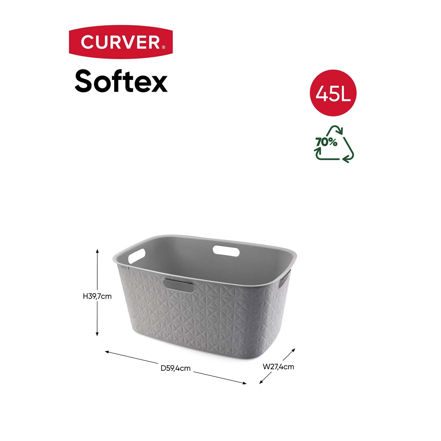 Curver Softex Laundry Basket 45L