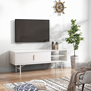 High TV Stand with Display Shelves