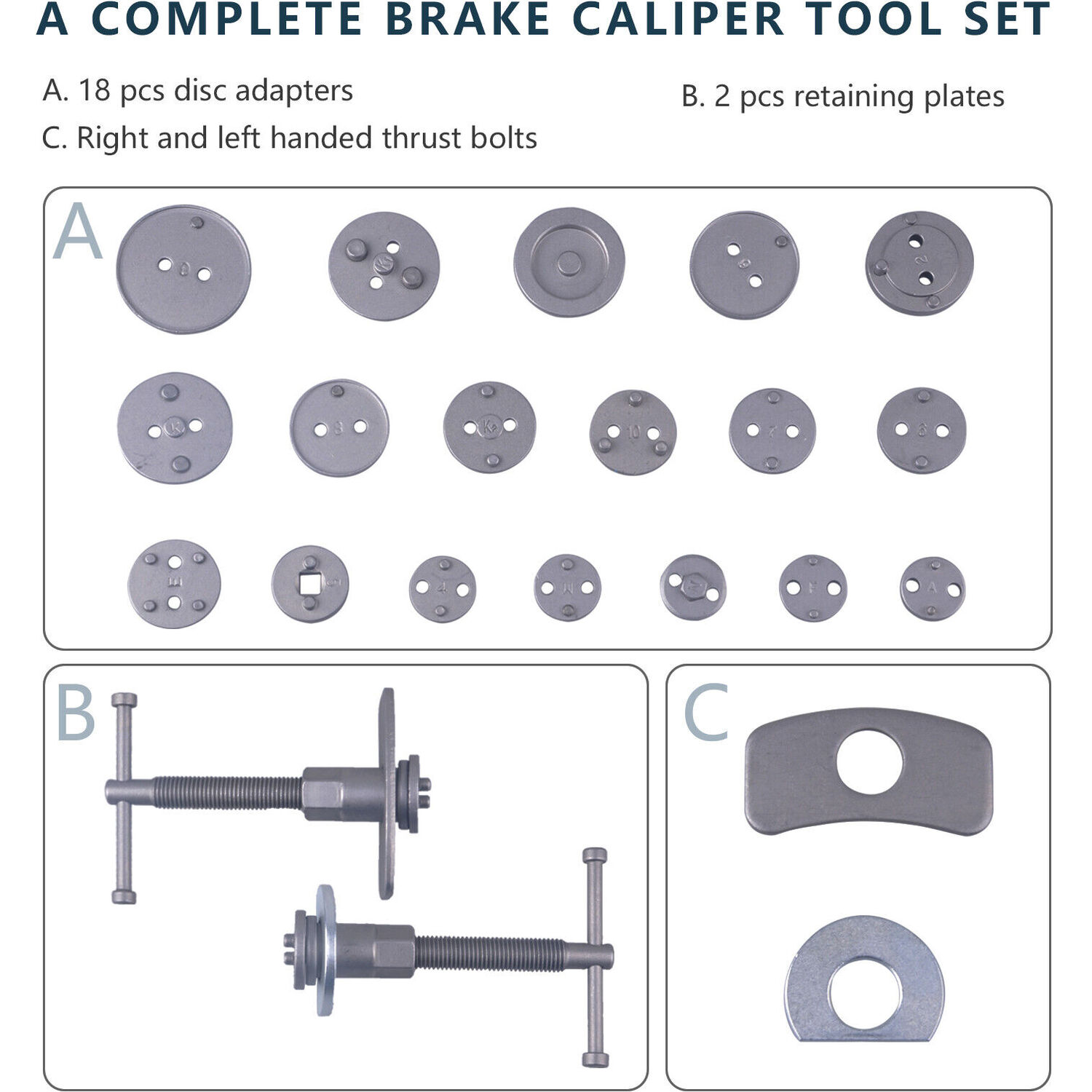 Universal Brake Caliper Wind Back Tool Kit Set