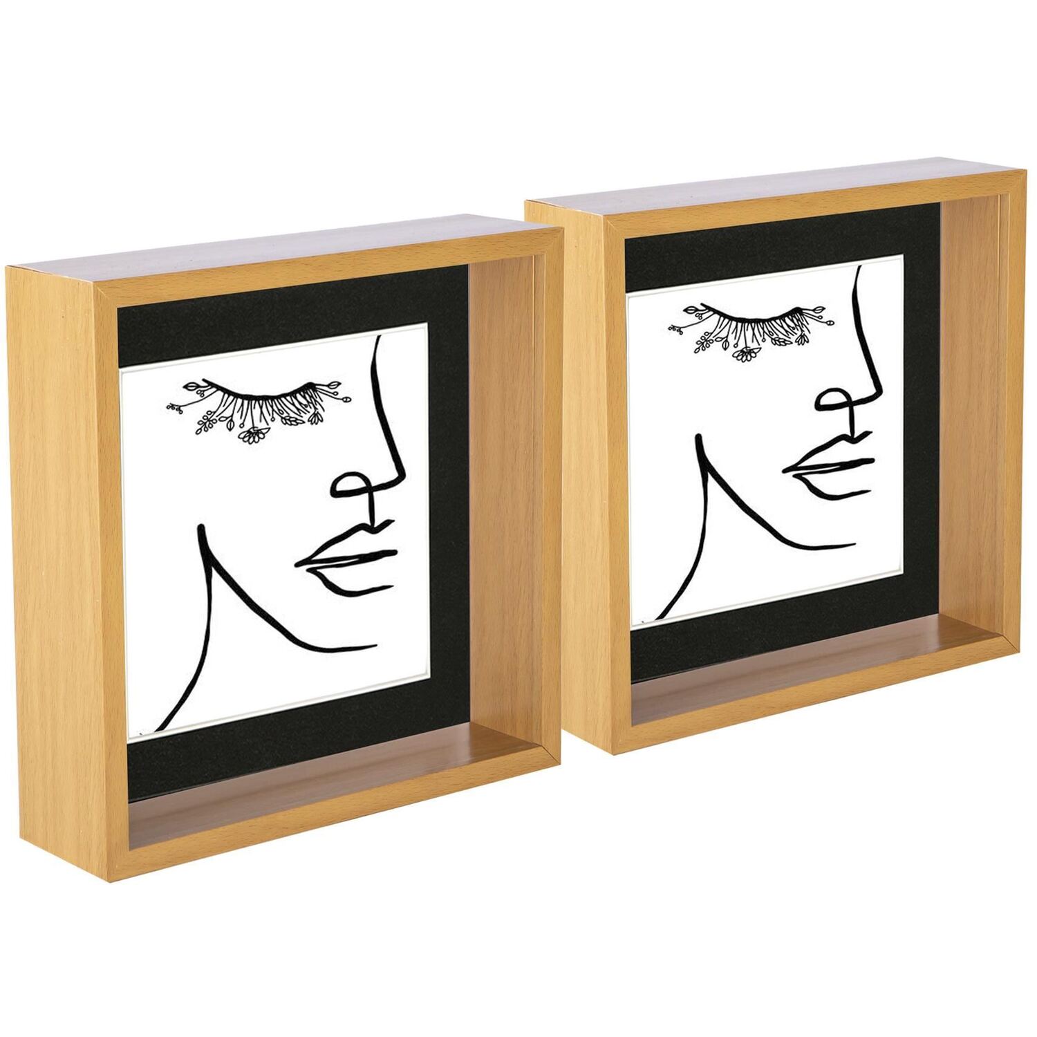 3D Deep Box Photo Frames - 8 x 8" with 6 x 6" Mount - Pack of 5