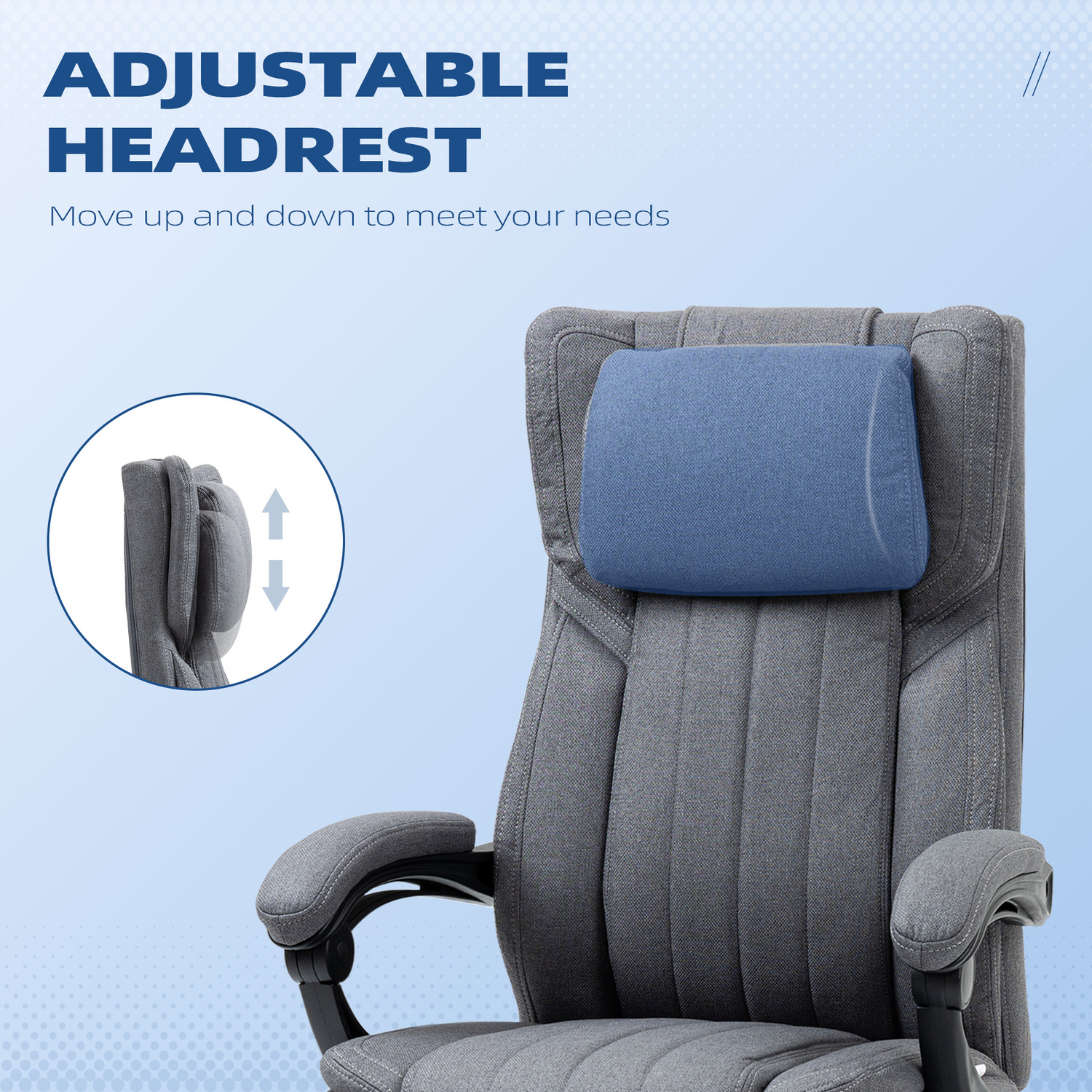 High Back Executive Office Chair with Adjustable Headrest Footrest