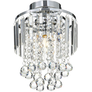 Contemporary Crystal Mount Ceiling Light with Chromed Base