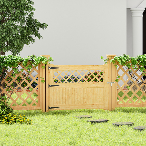 Rhombus Garden Wood Fence Gate