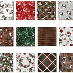 Rustic Merry Christmas - Decorative Acid Free Scrapbook Paper Set 160gsm