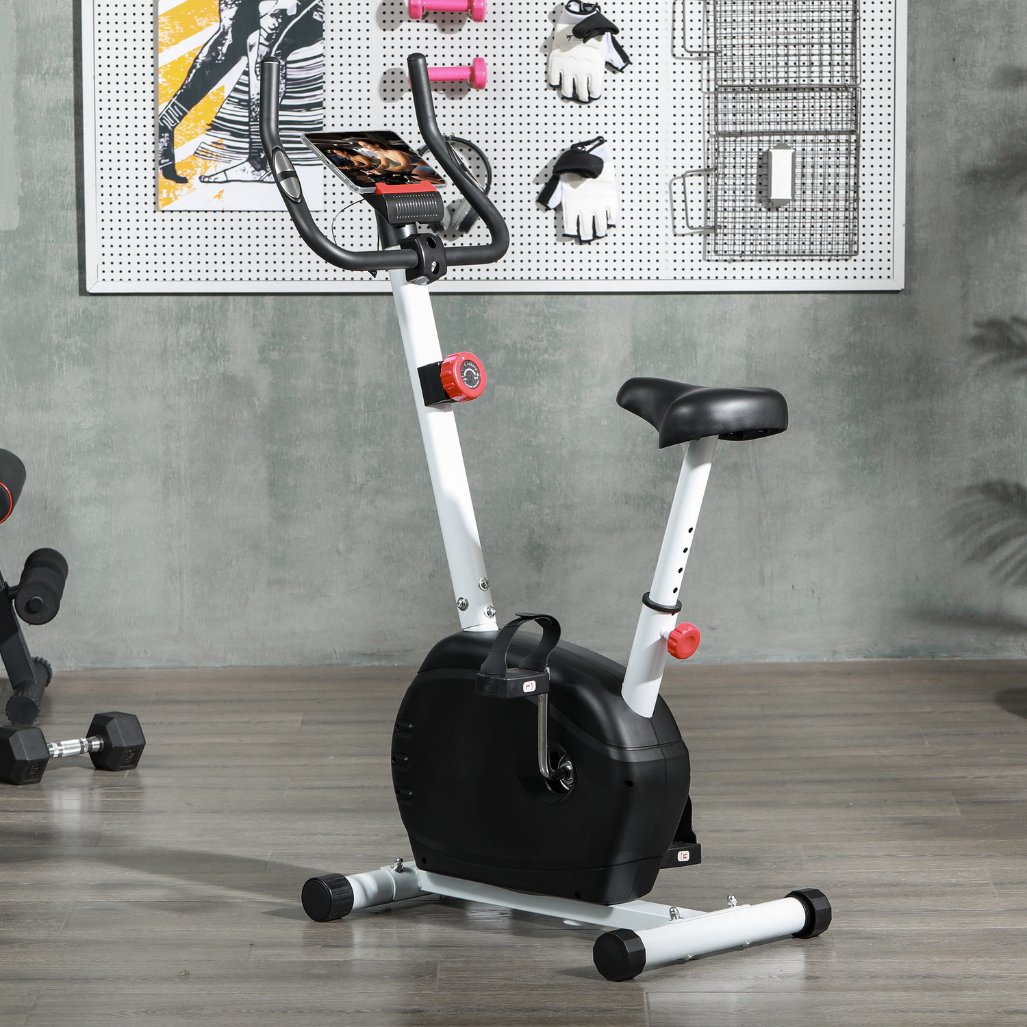 Quiet Exercise Bike with 8-Level Magnetic Resistance, White
