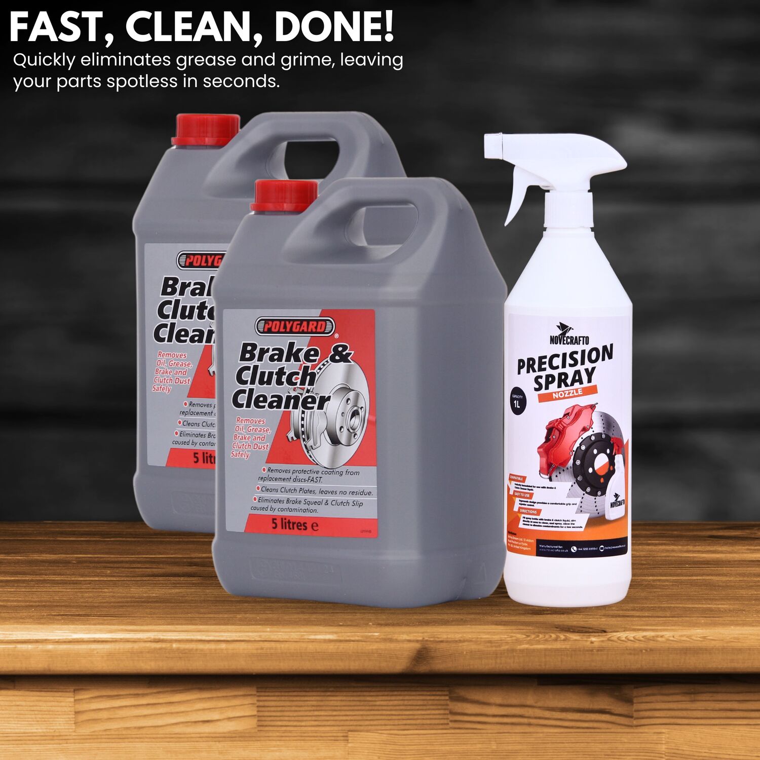 Clutch and Disc Brake Cleaner 5L with Degreaser Spray Bottle - Oil Dust ...
