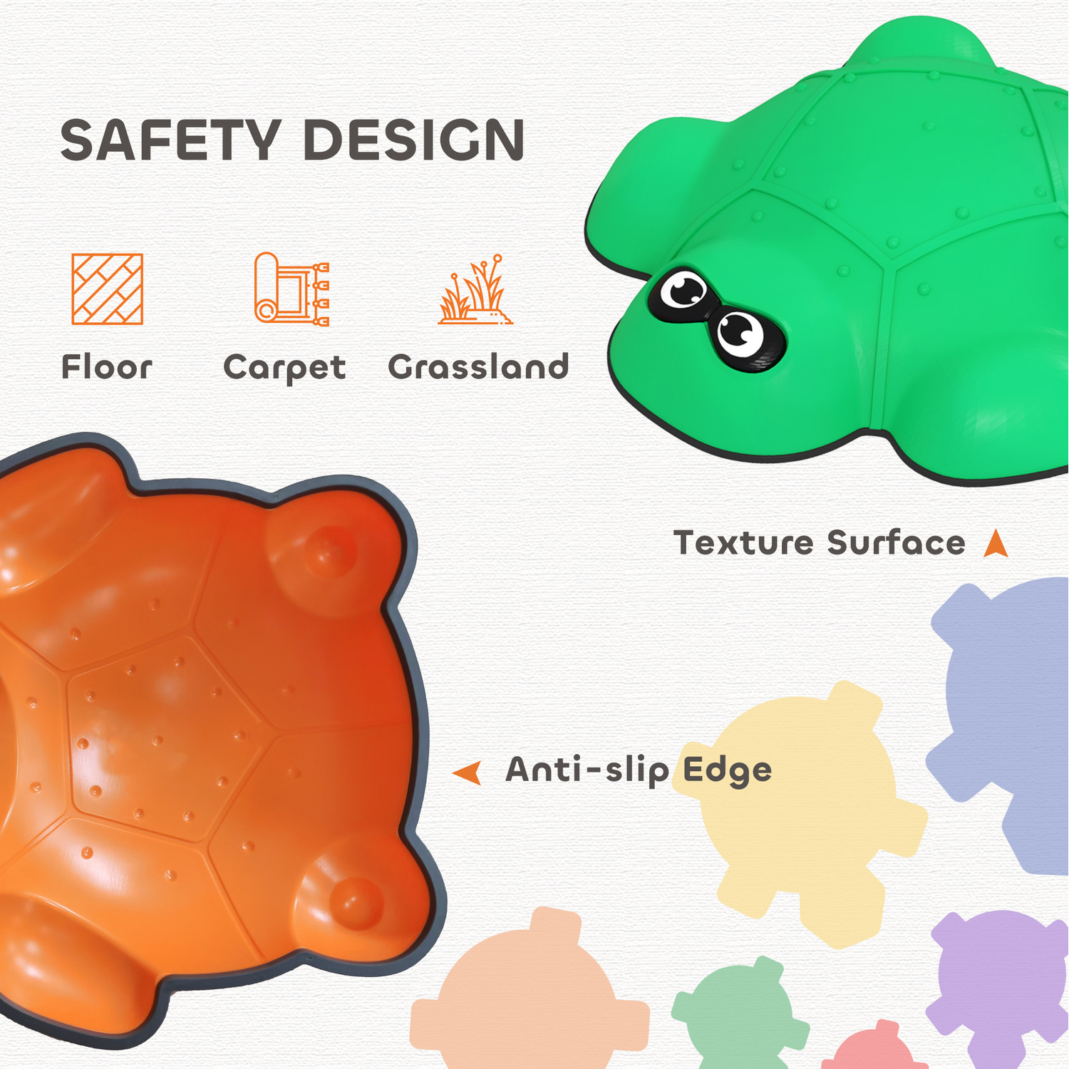 AIYAPLAY Kids Turtle-Shaped Stackable River Stones
