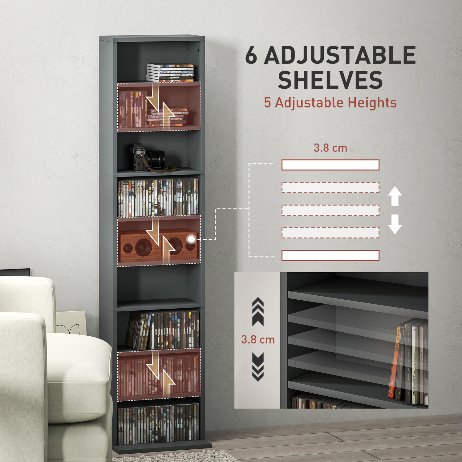 HOMCOM CD Storage Unit for Office