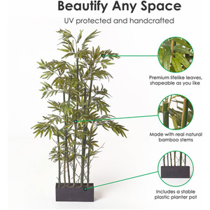 Artificial 6ft Bamboo Tree in Black Wooden Planter