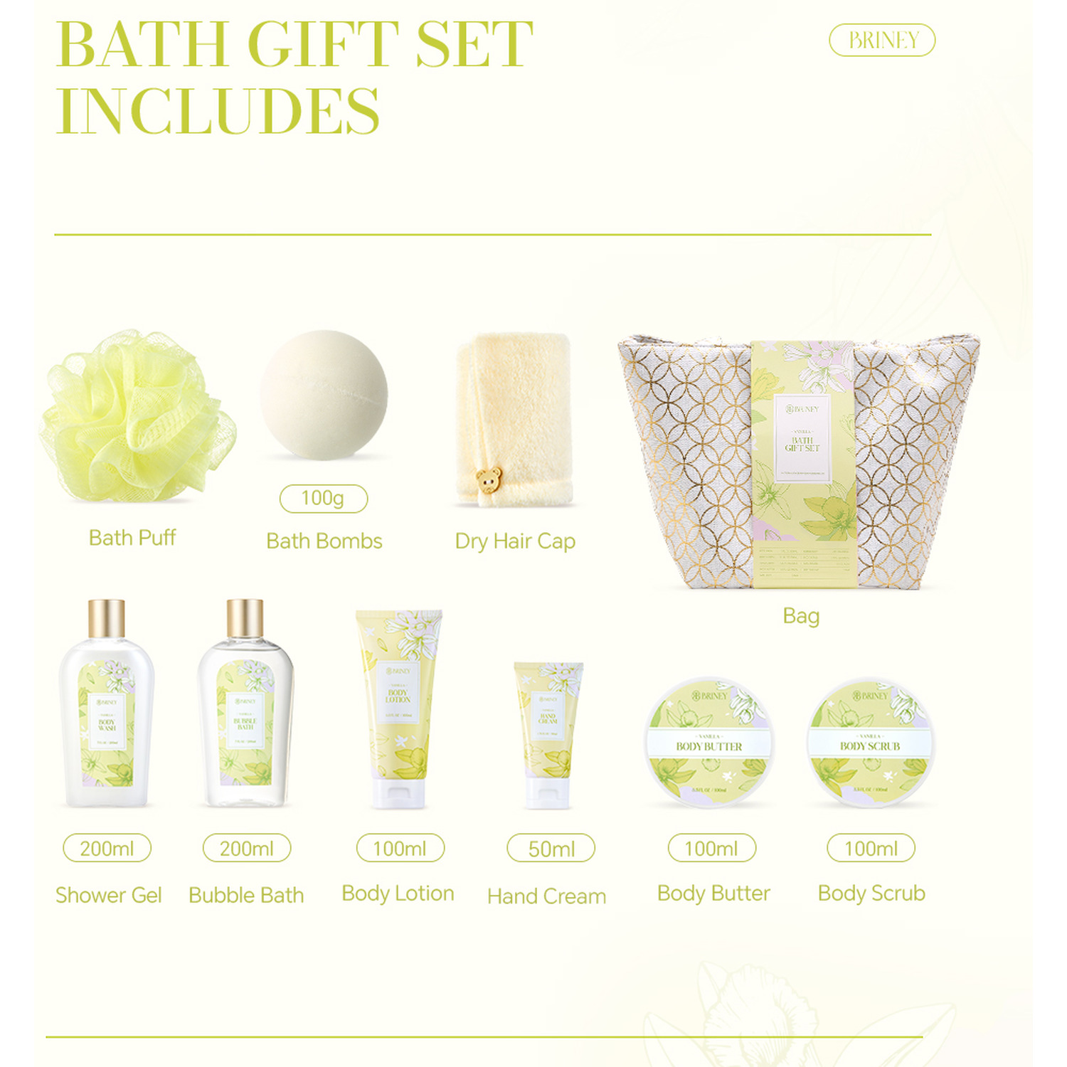 Gift Set Vanilla Scented Spa Bath Collection