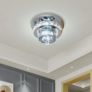 Double Layer Medium Crystal LED Flush Ceiling Light
