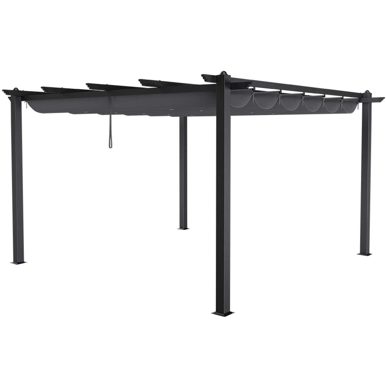 Aluminium Patio Pergola with Retractable Waterproof Canopy