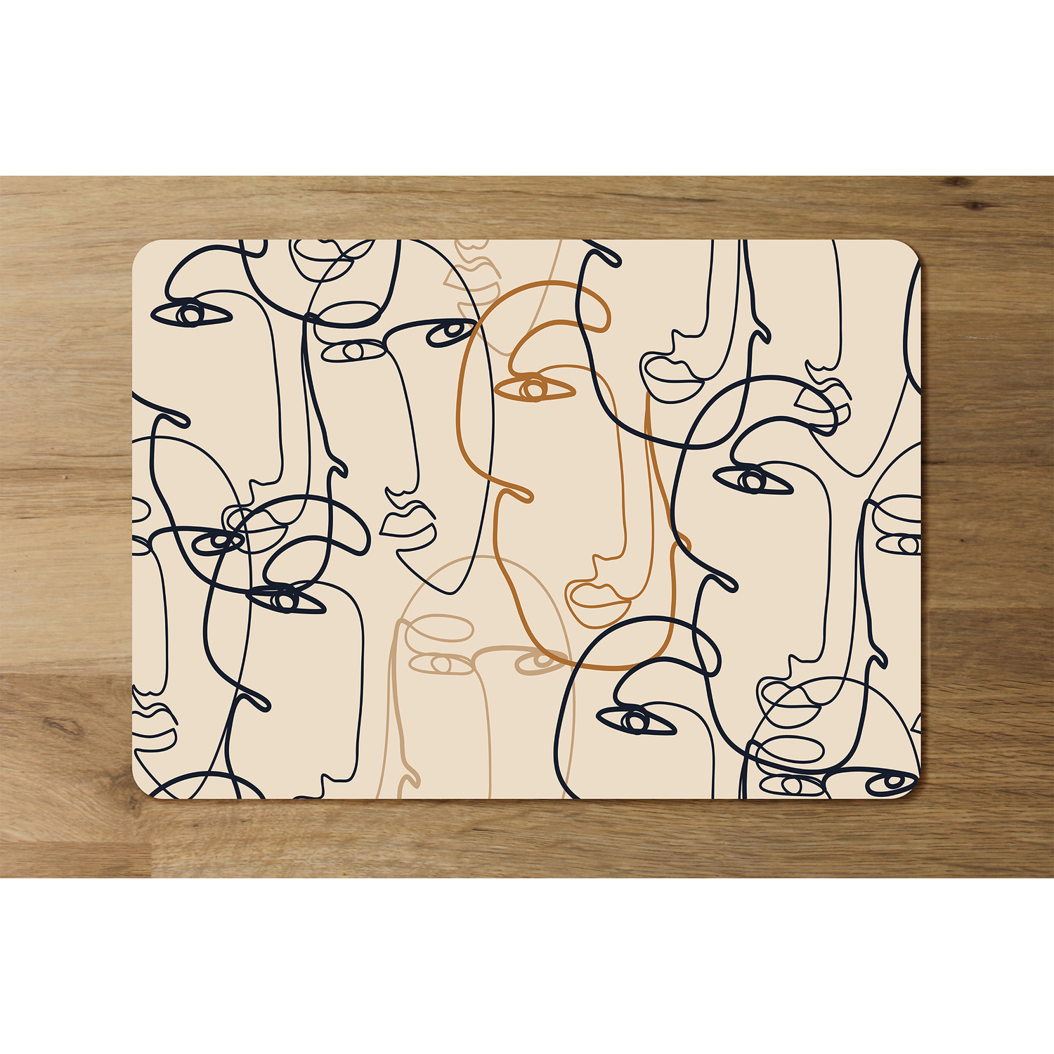 Continuous line drawing of faces Designer Placemat Set