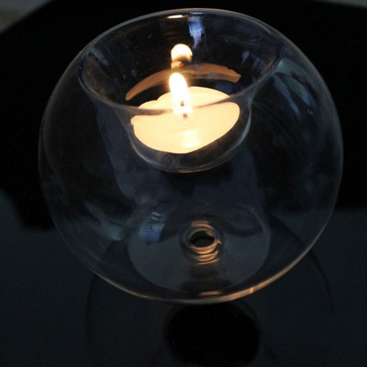6-Piece Round Glass Ball Clear Tealight Candle Holder Wedding Party Decor