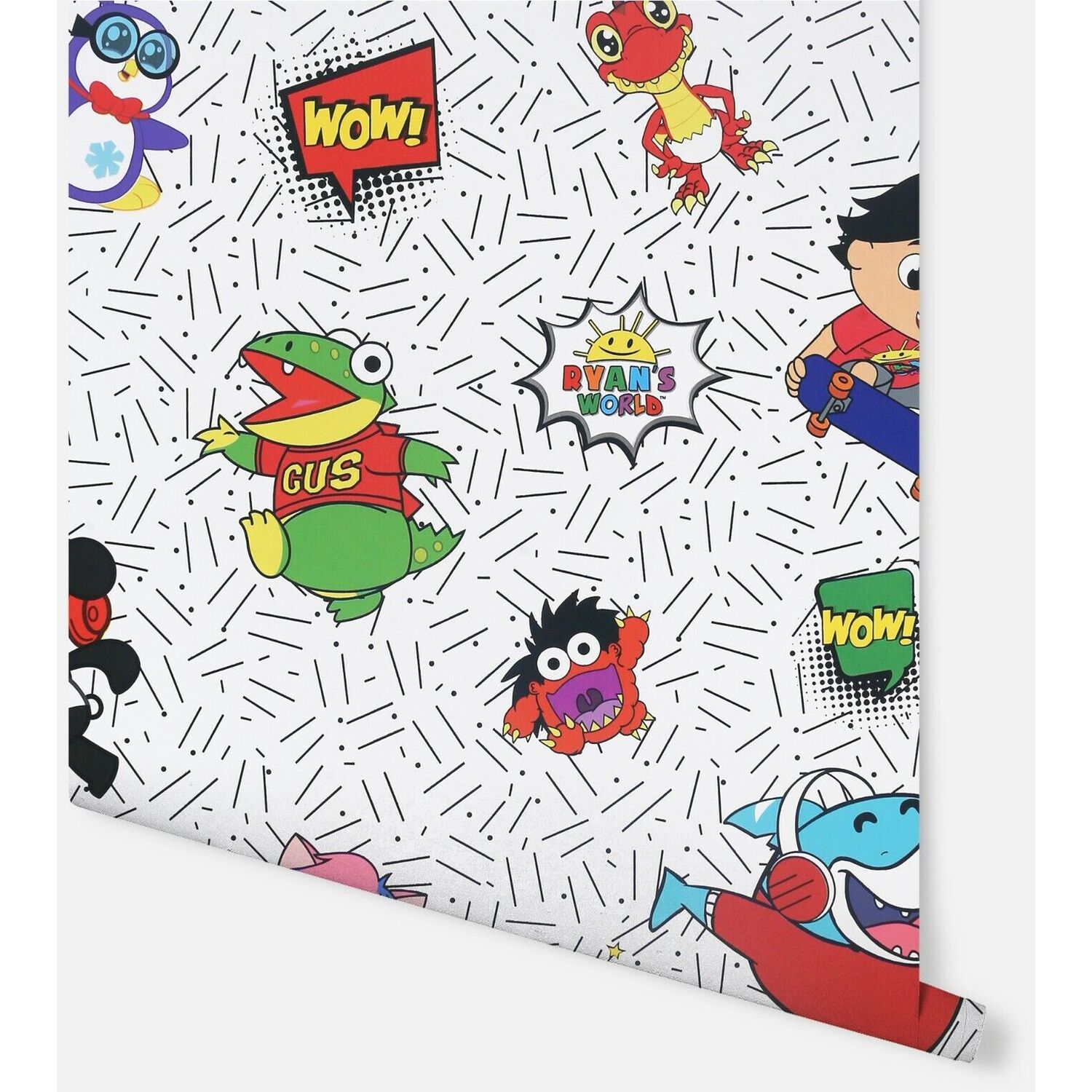 Childrens Cartoon Ryan's World Crew Superhero Bedroom Nursery Wallpaper