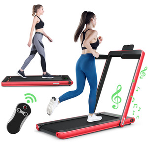 Costway 2 in 1 Folding Flat Treadmill-Red
