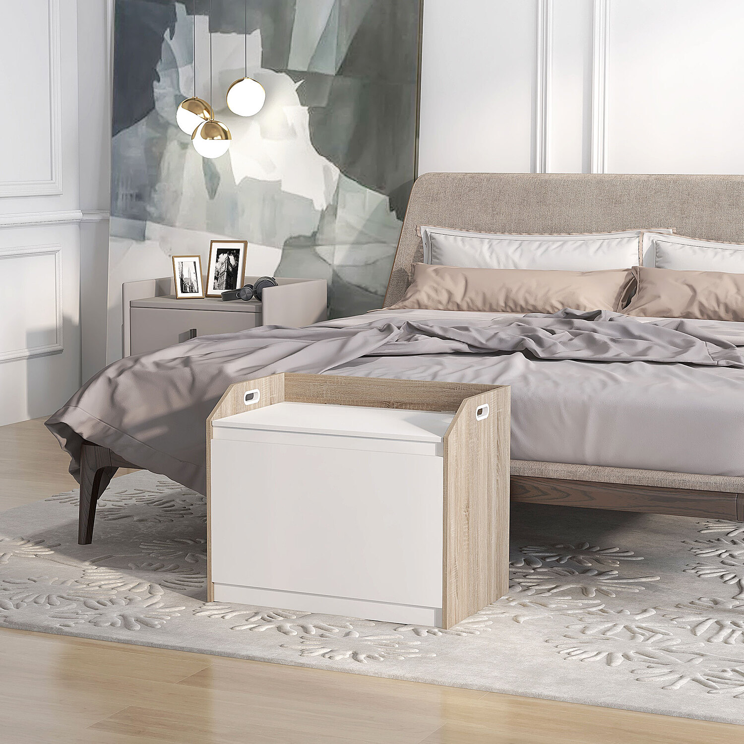 HOMCOM Ottoman Storage Box with Lift Top