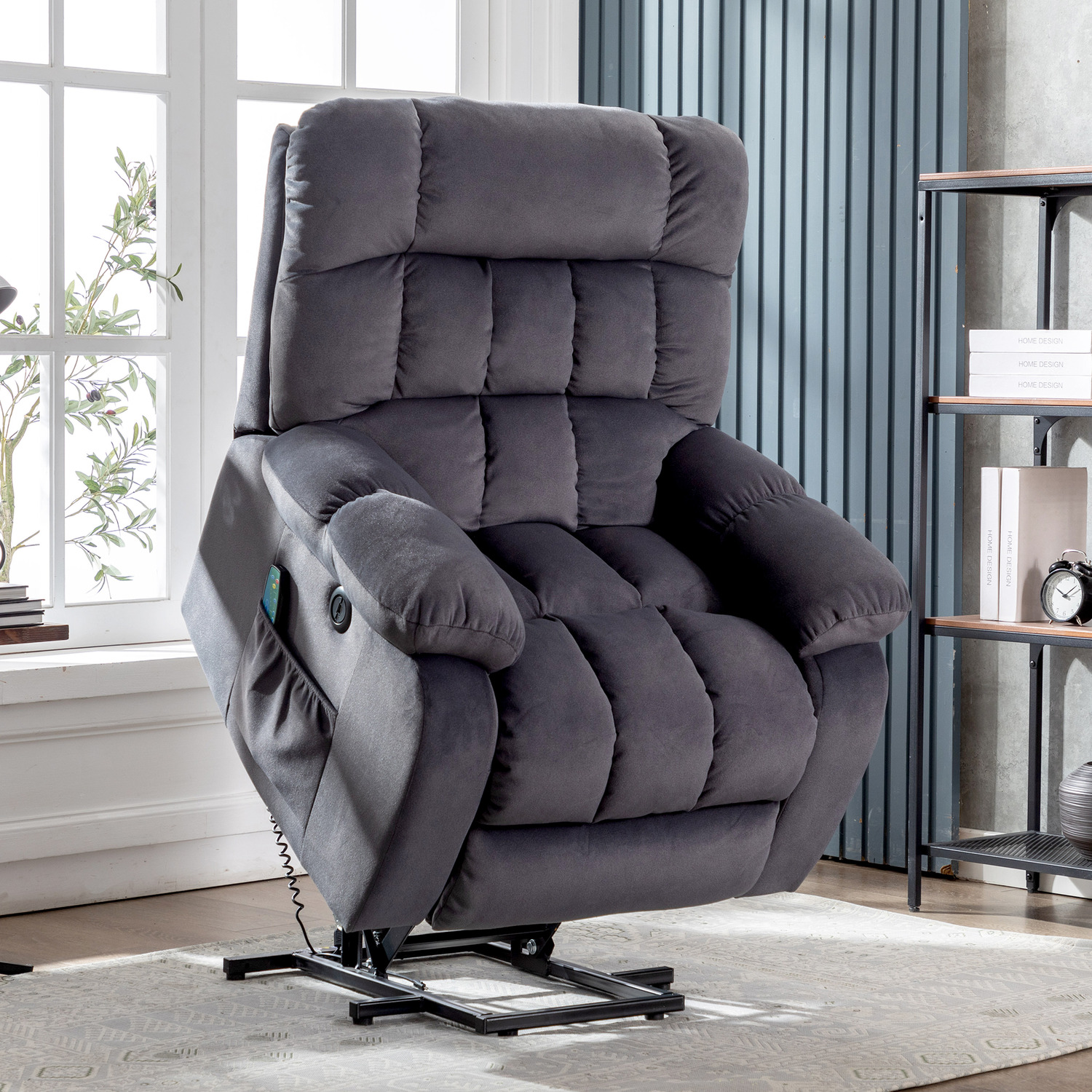 Electric Power Lift Recliner Armchair with Massage and Heat and USB Ports