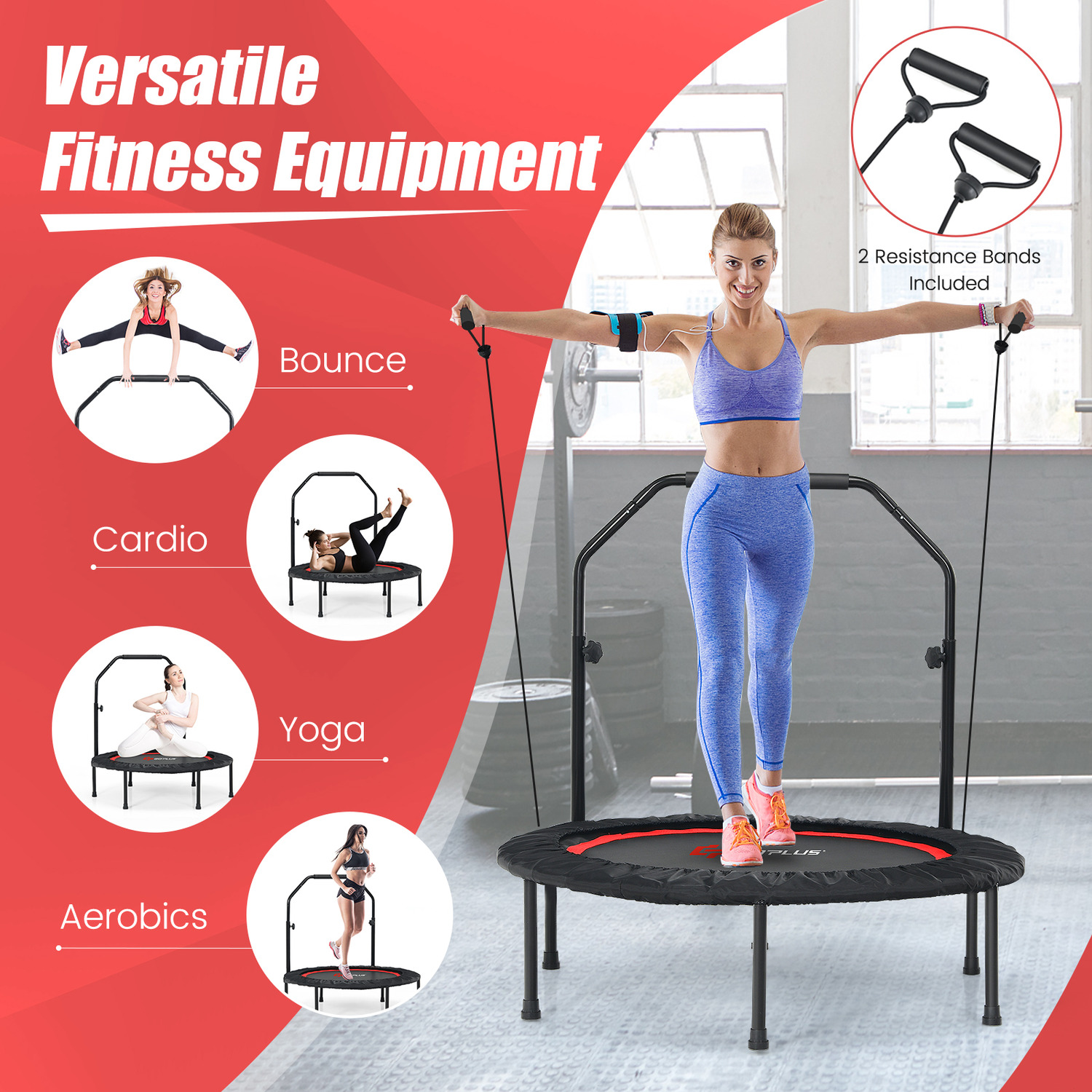 Mini Trampoline Foldable Fitness Rebounder
