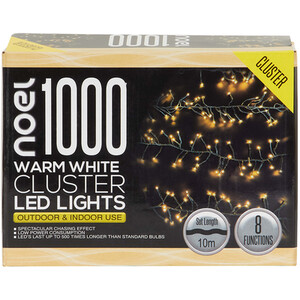 1000 Cluster LED Lights Warm White