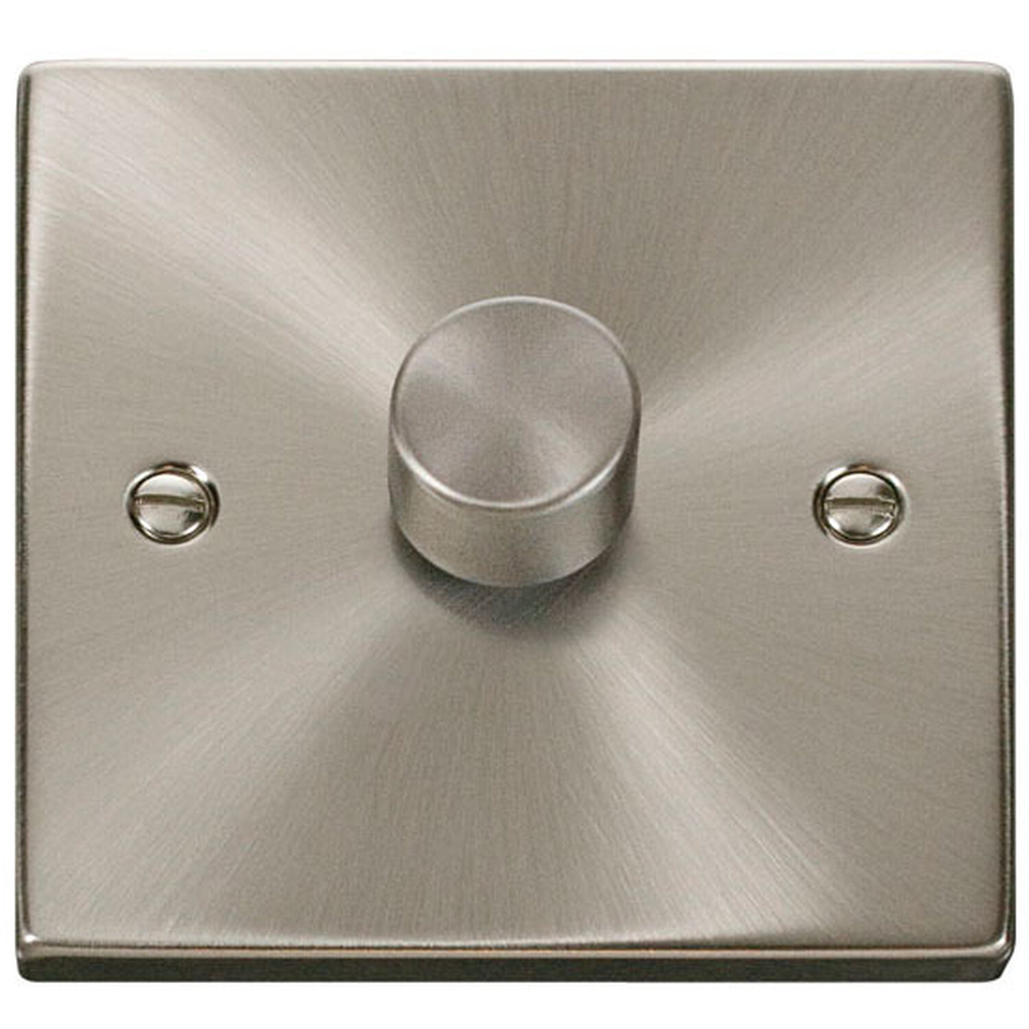 Satin Brushed Chrome 1 Gang 2 Way LED 100W Trailing Edge Dimmer Light ...