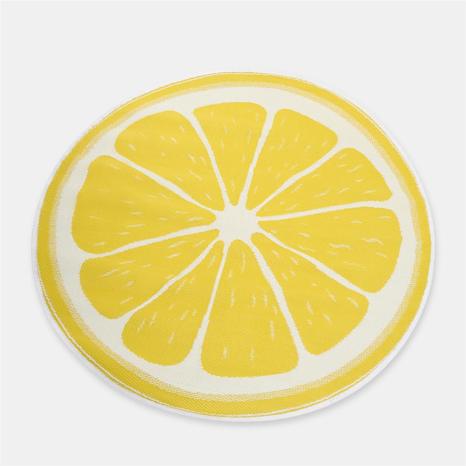Lemon Waterproof Outdoor Round Rug