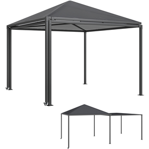 Outsunny 3 x 3(m) Extendable Garden Gazebo Canopy with Wheels