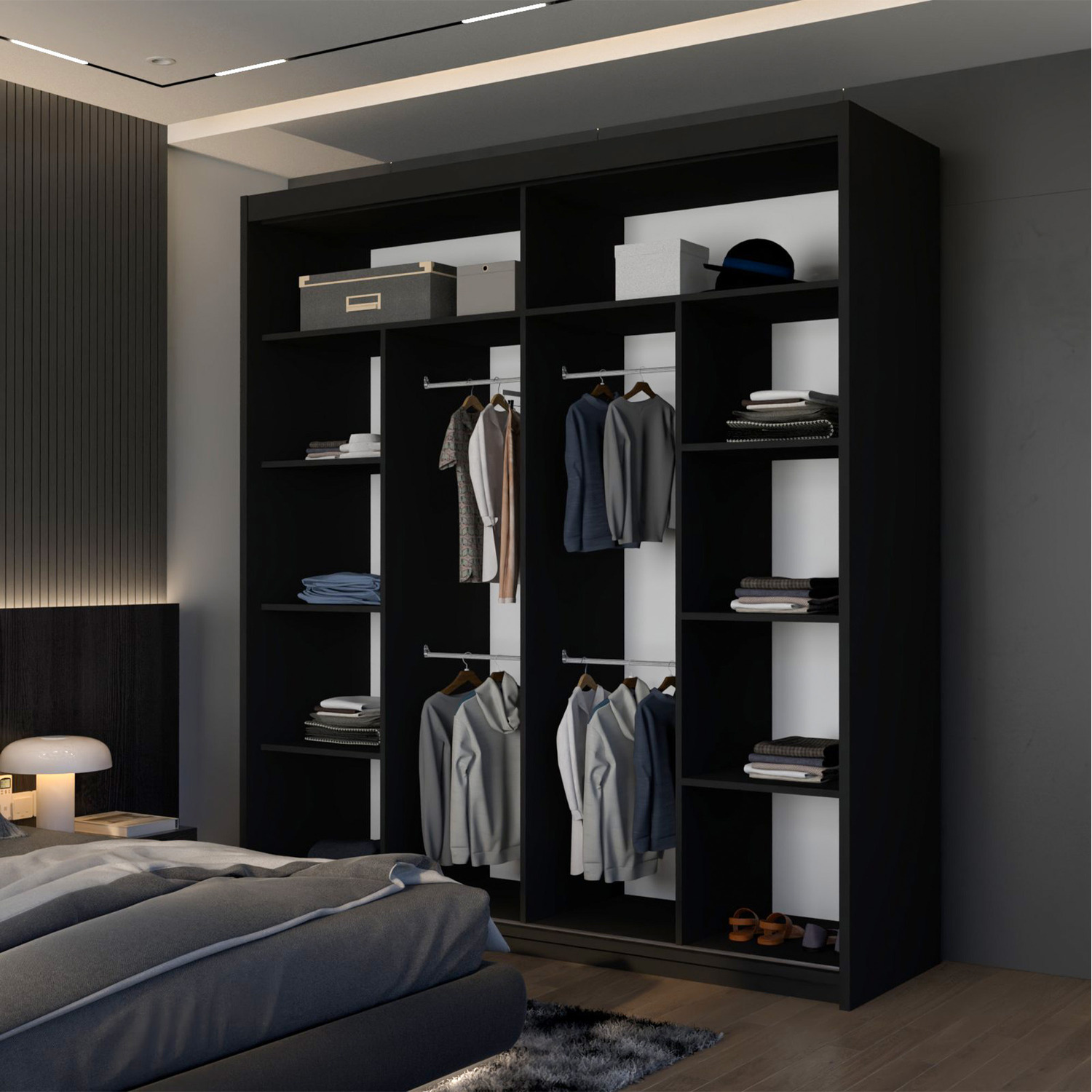 Luzon Sliding Wardrobe with Oak Trim