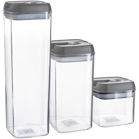 3 Piece Flip Lock Plastic Food Storage Containers Set
