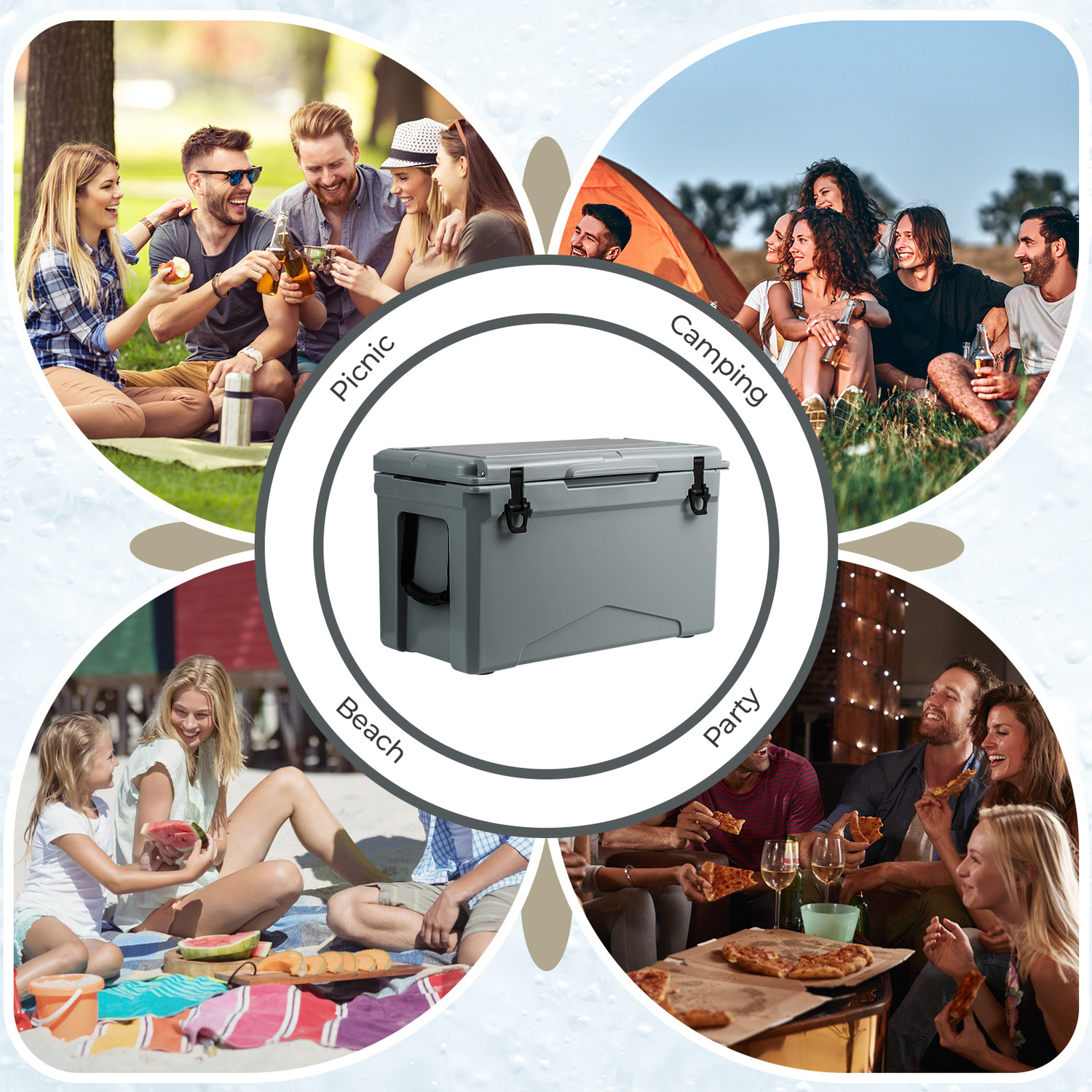 47L Rotomolded Cooler Portable Ice Chest