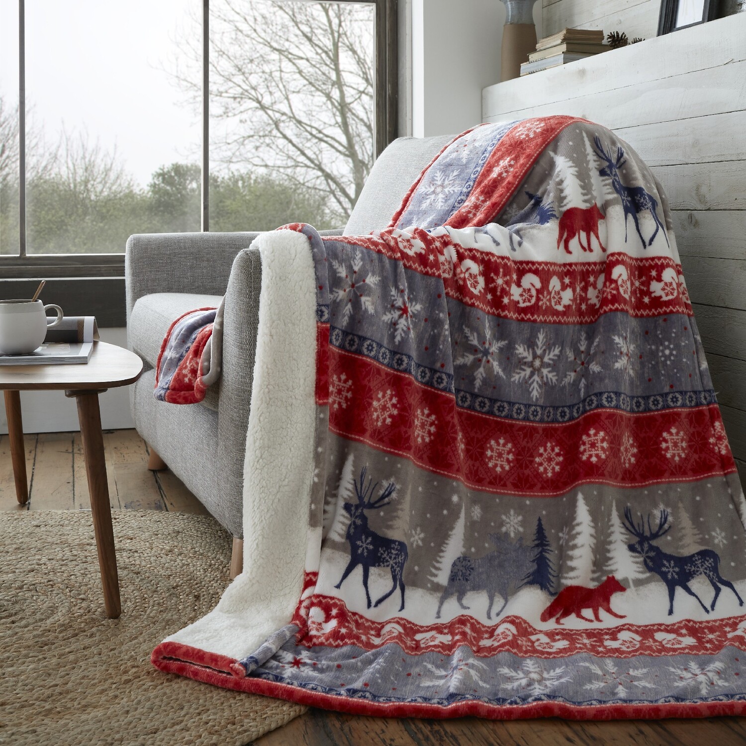 Warm Alaska Sherpa Fleece Throw