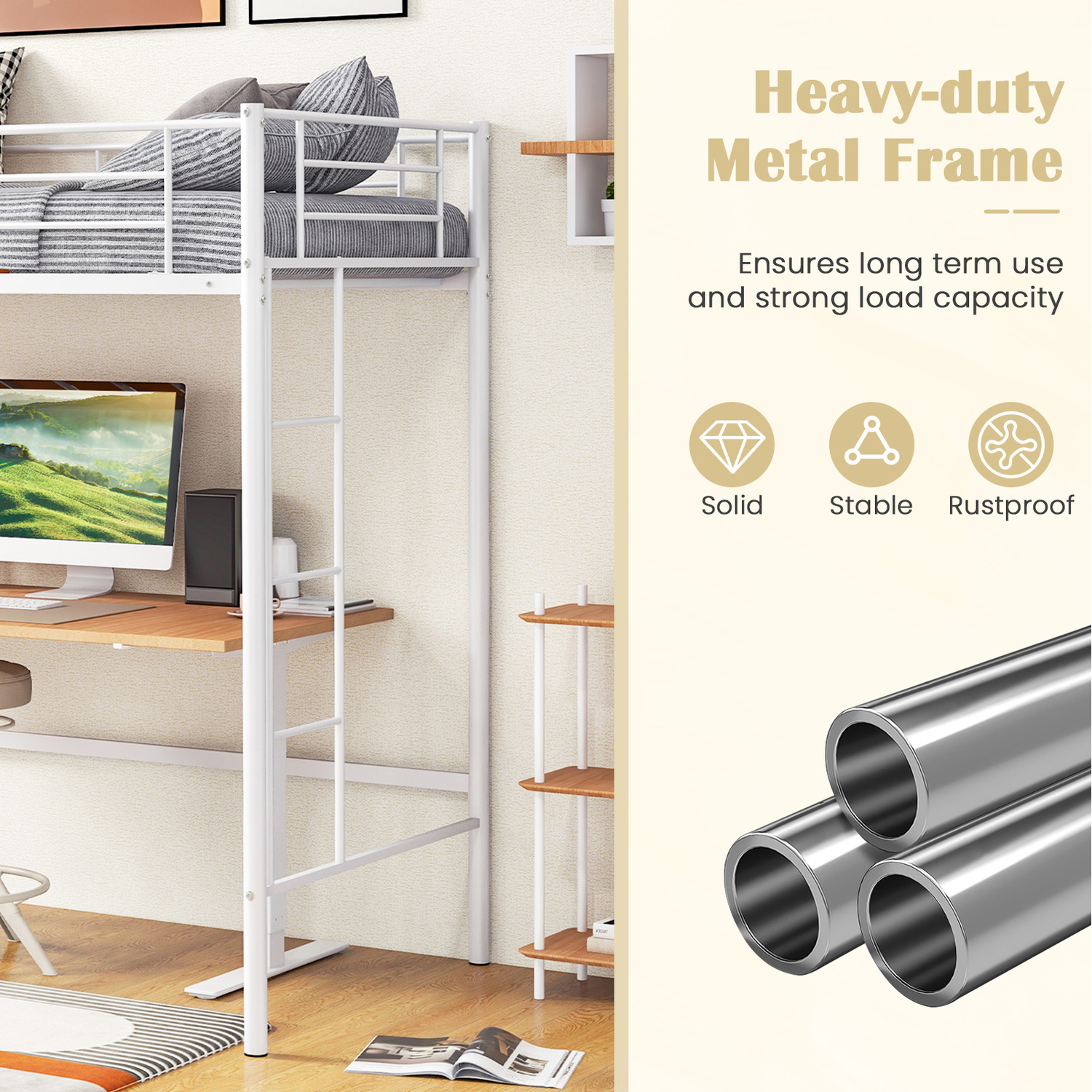 Space-saving Loft Bed Frame