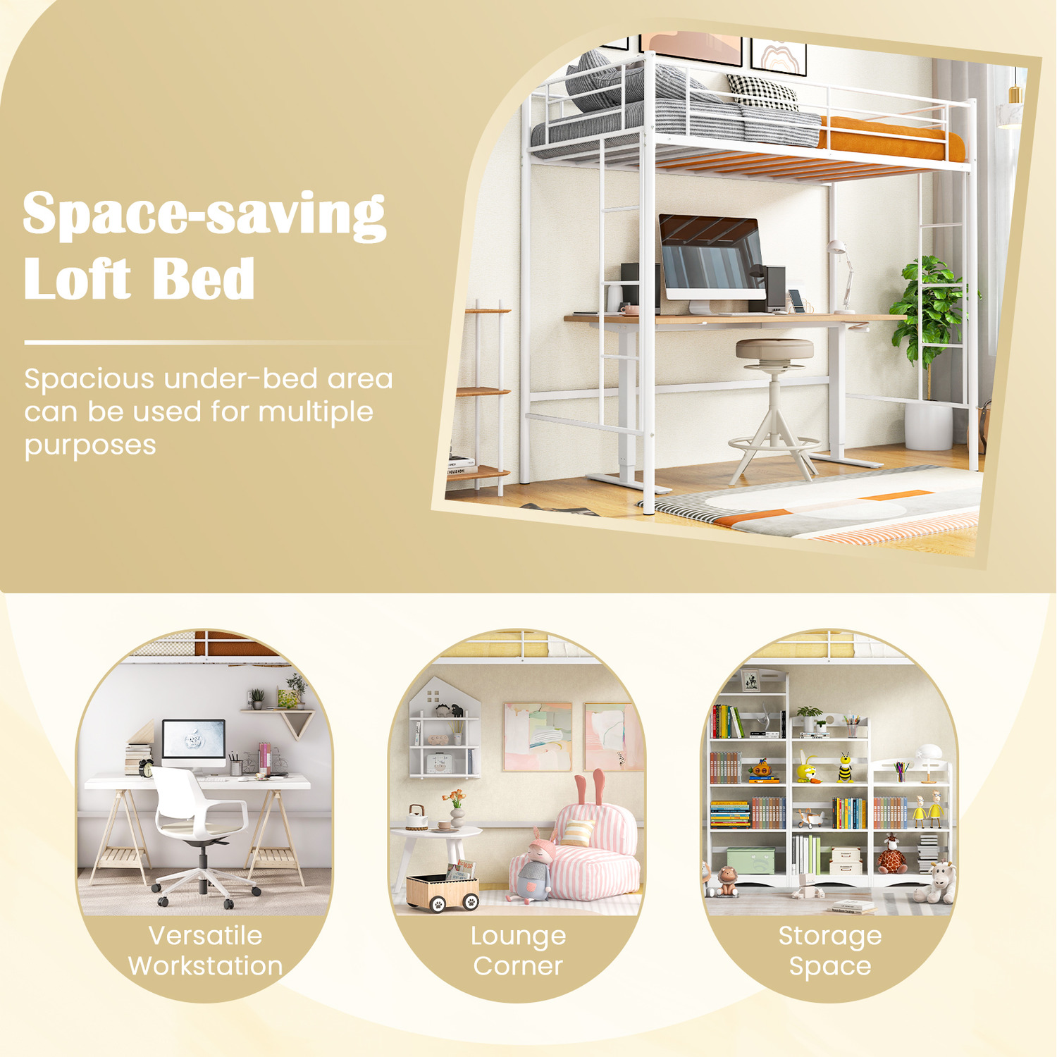 Space-saving Loft Bed Frame