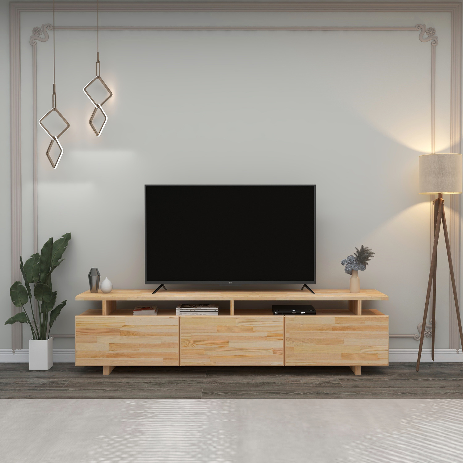 Solid Wood TV Stand and Media Console Magnus
