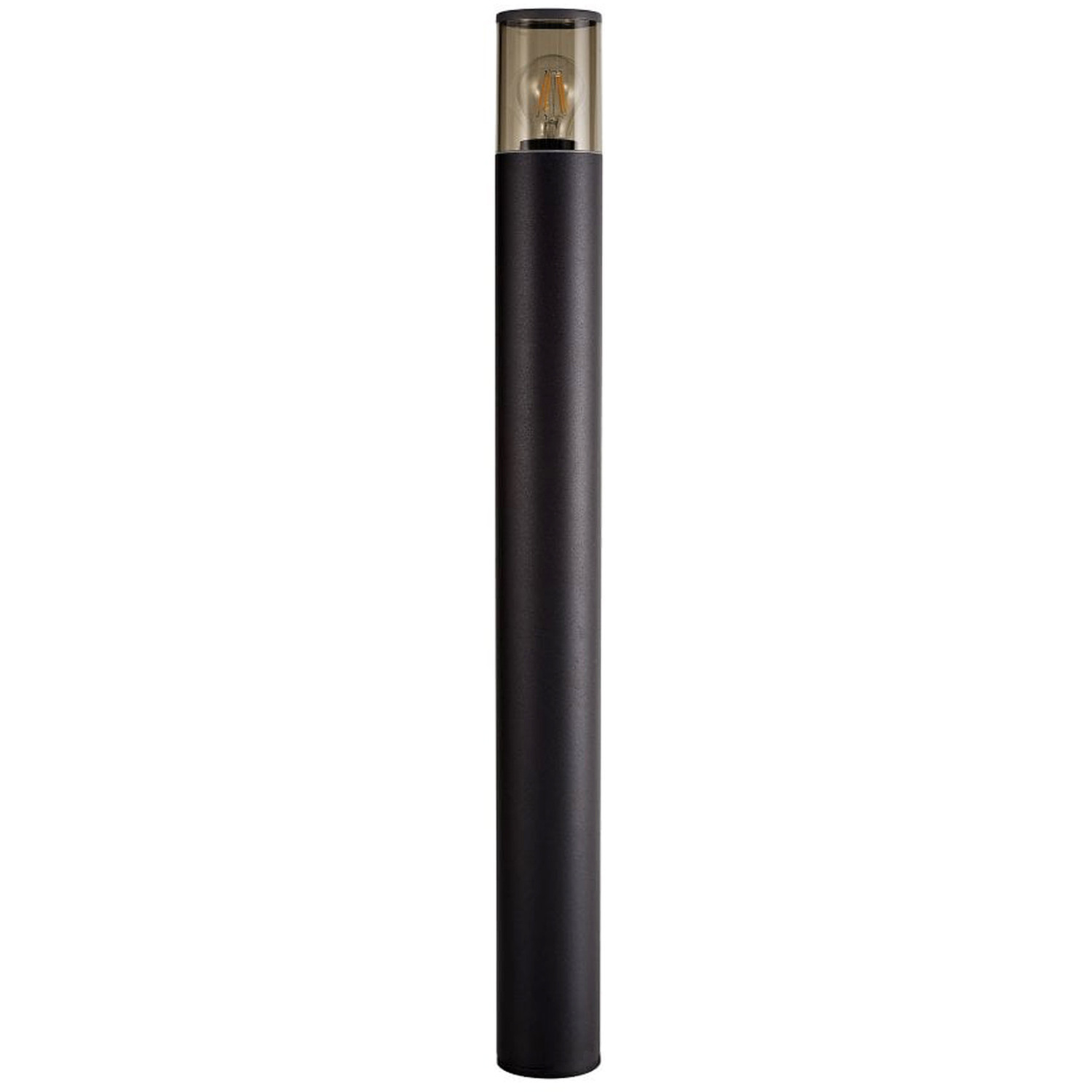 CGC BLUEBELL Black Outdoor Tall Post Light With Smoky Diffuser
