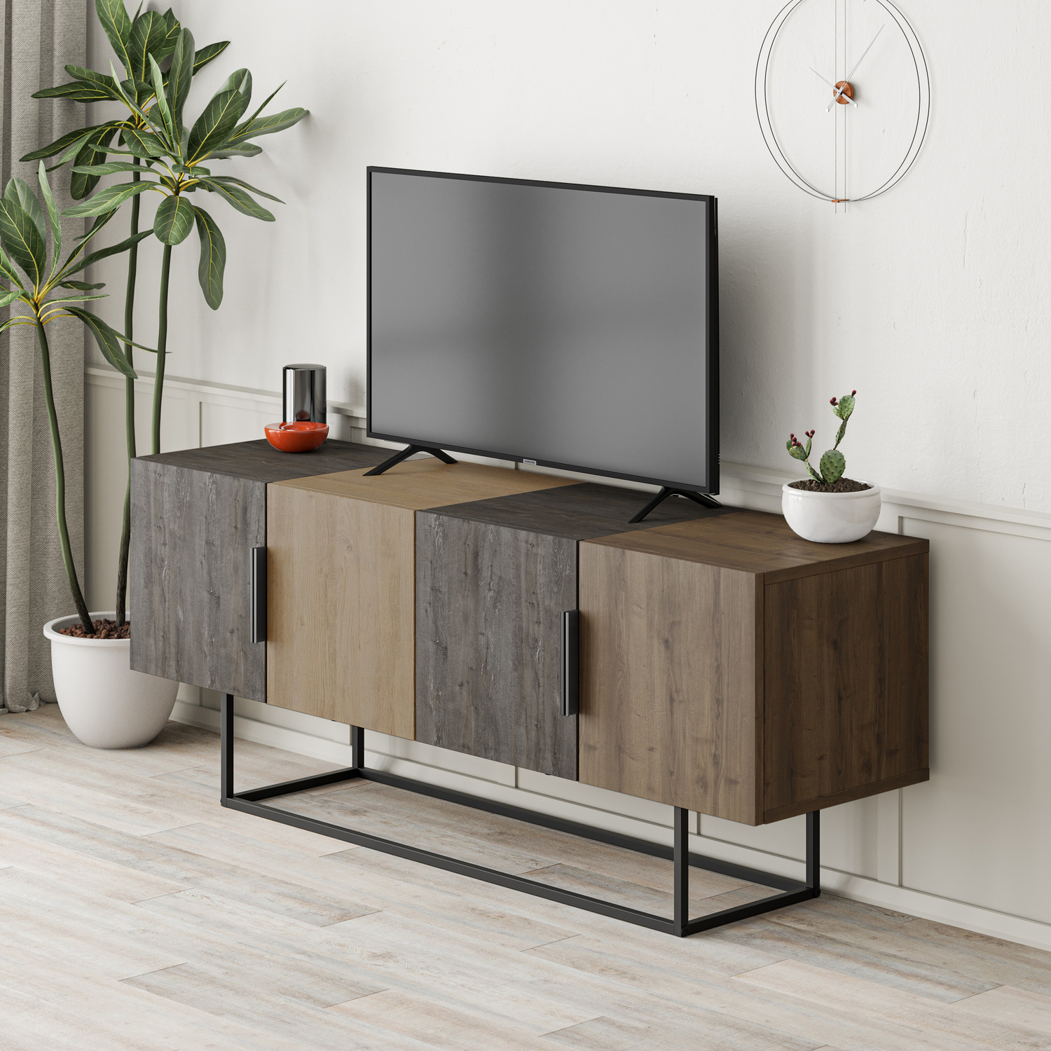 Tontini Modern TV Stand Multimedia Centre TV Unit With