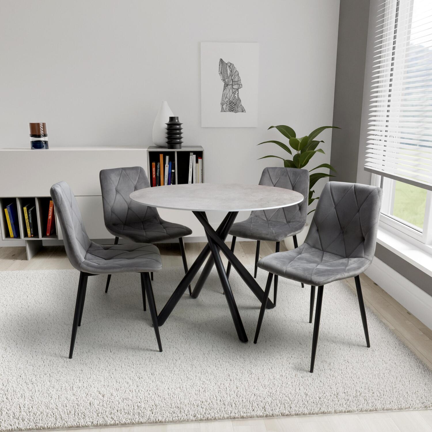 Avesta with 4 Vernon Dining Set