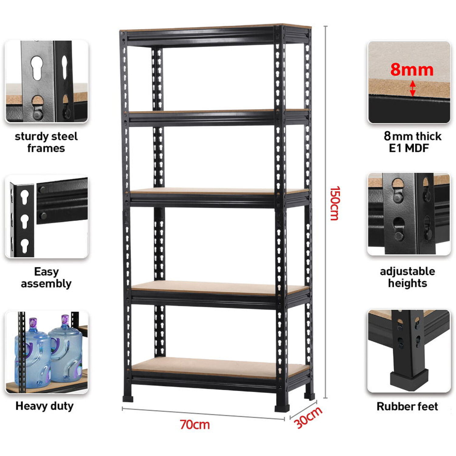 5 Tiers Boltless Adjustable Storage Shelf