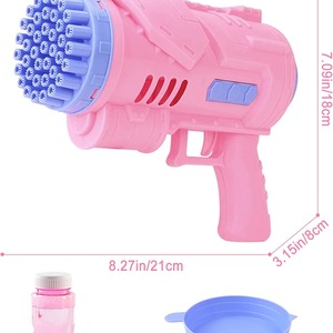 40 Hole Pink Machine Bubble Gun with Solution