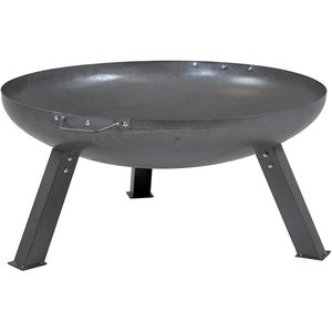Large 80cm Round Oil Finished Fire Pit Steel Outdoor Heating