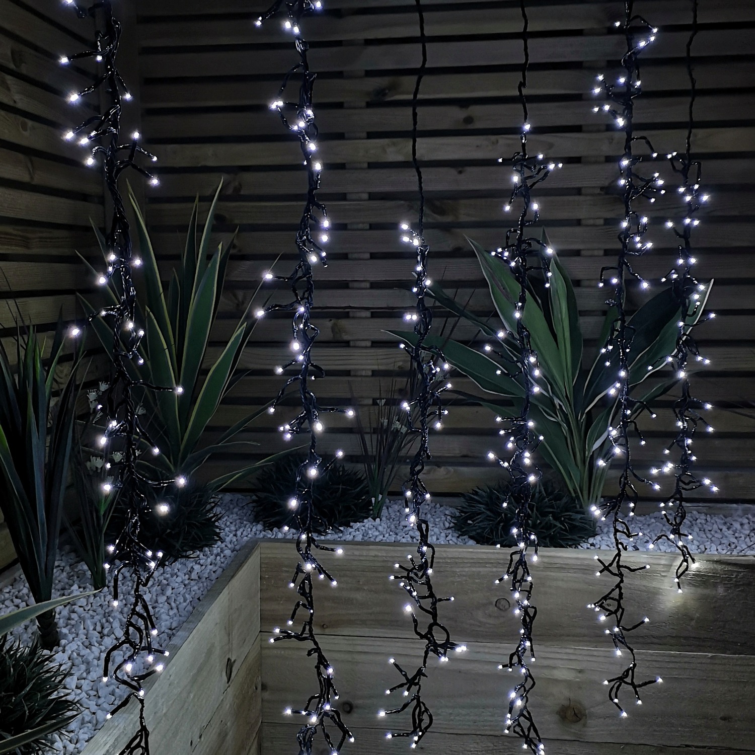 Set of Drop Tree Multi Action Christmas Cluster Brights with LEDs