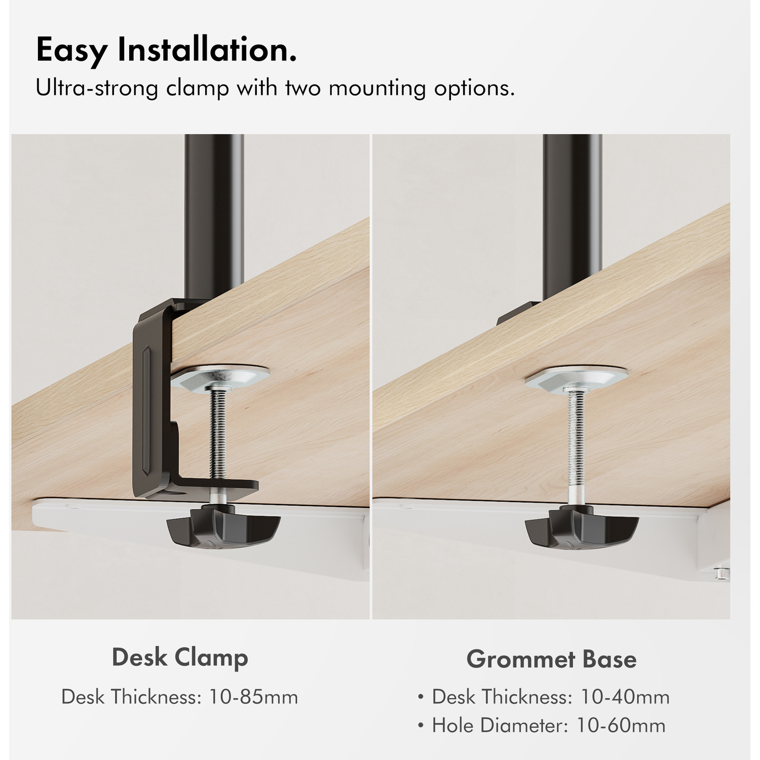 Adjustable Twin Monitor Stand with Clamp with Tilt and Swivel Arms