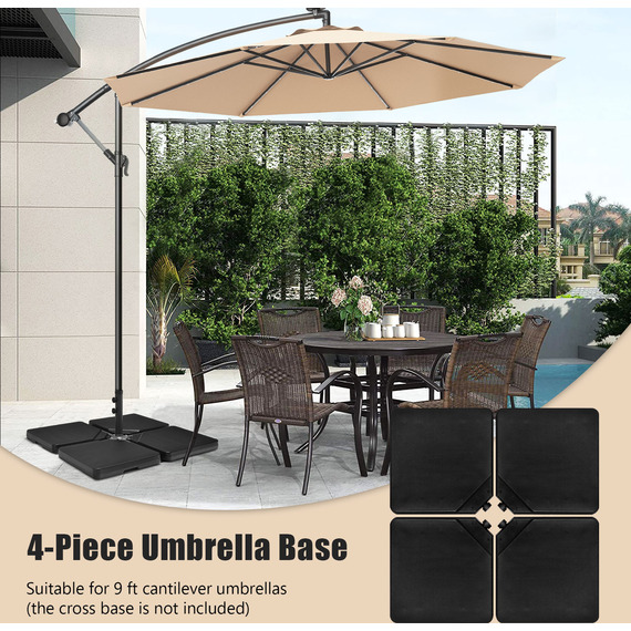 4Pcs Cantilever Offset Patio Umbrella Base
