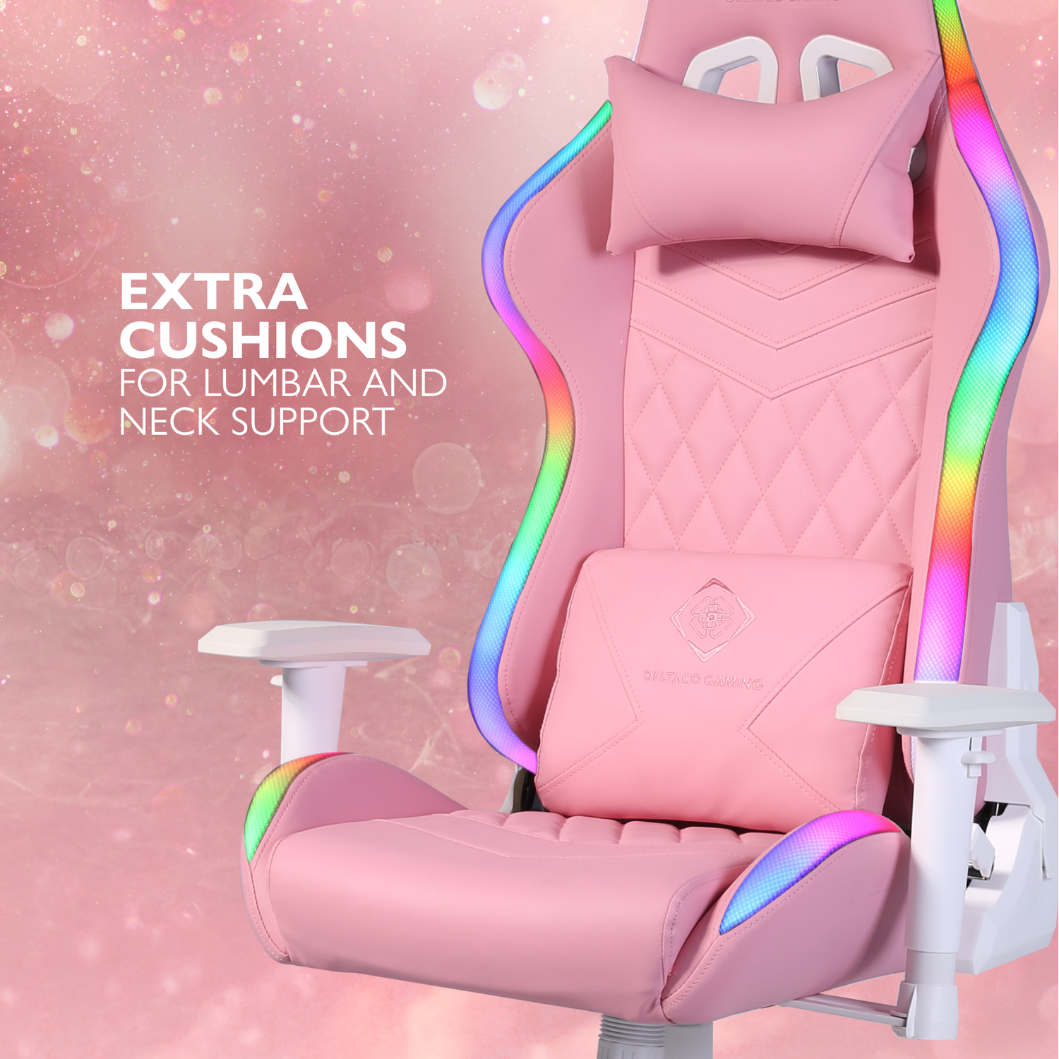 Deltaco Gaming WCH90 Pink Line RGB Gaming Chair