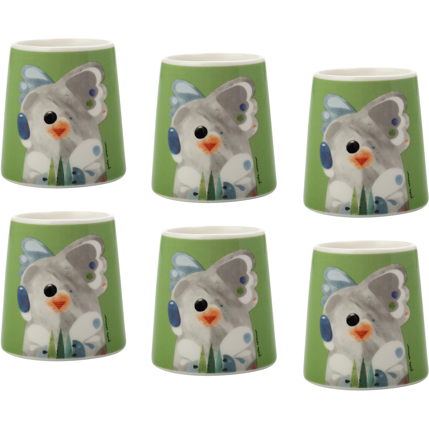 Set of 6 Maxwell Williams Pete Cromer Koala Egg Cups