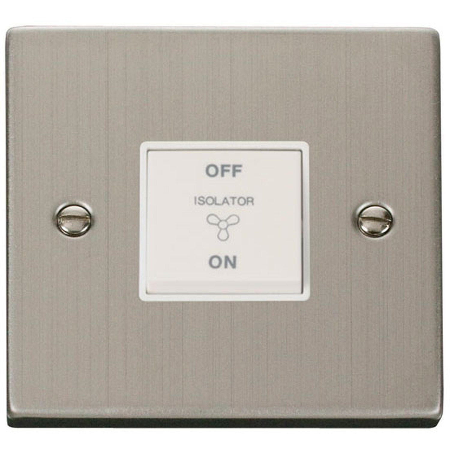 Stainless Steel 10A 3 Pole Fan Isolation Switch