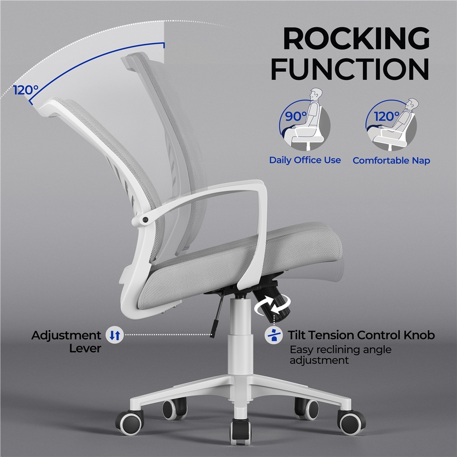 Yaheetech Adjustable Computer Chair with Lumbar Support