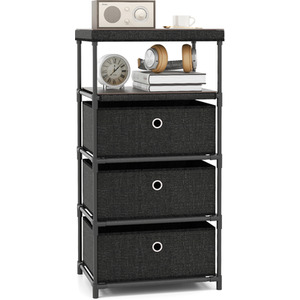 Fabric Storage Tower with 3 Drawers