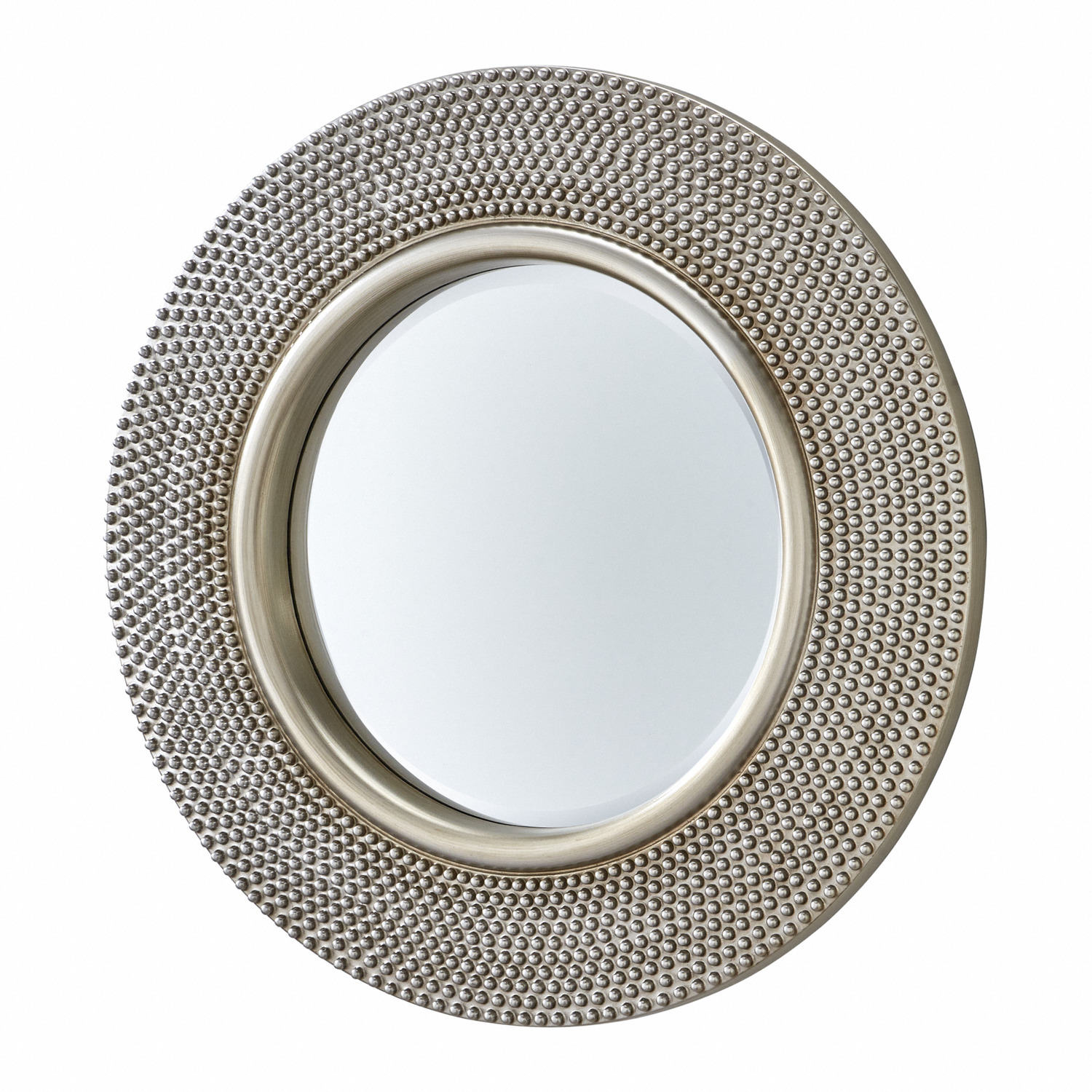 Bobble round silver mirror