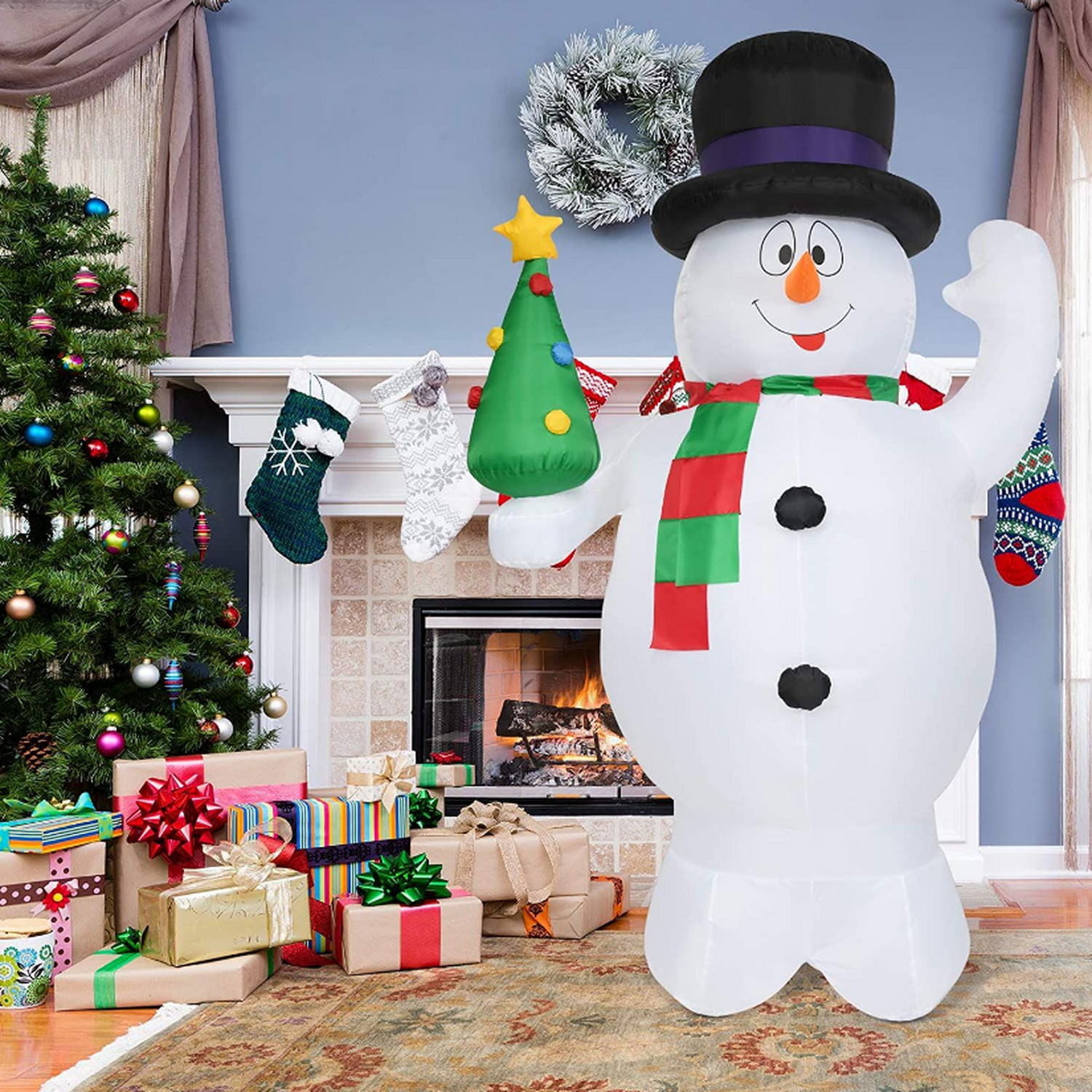Inflatable Snowman Christmas Decoration with LED Lights
